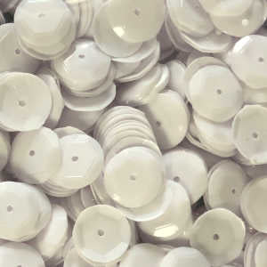 10mm Slightly Cupped Opaque Bright White 100 Grams – Cartwright's Sequins